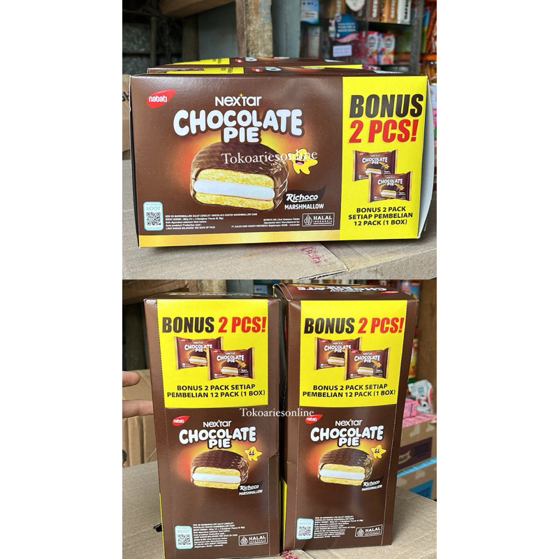Jual BARU Nextar pie chocolate isi 12 bonus 2 | Shopee Indonesia