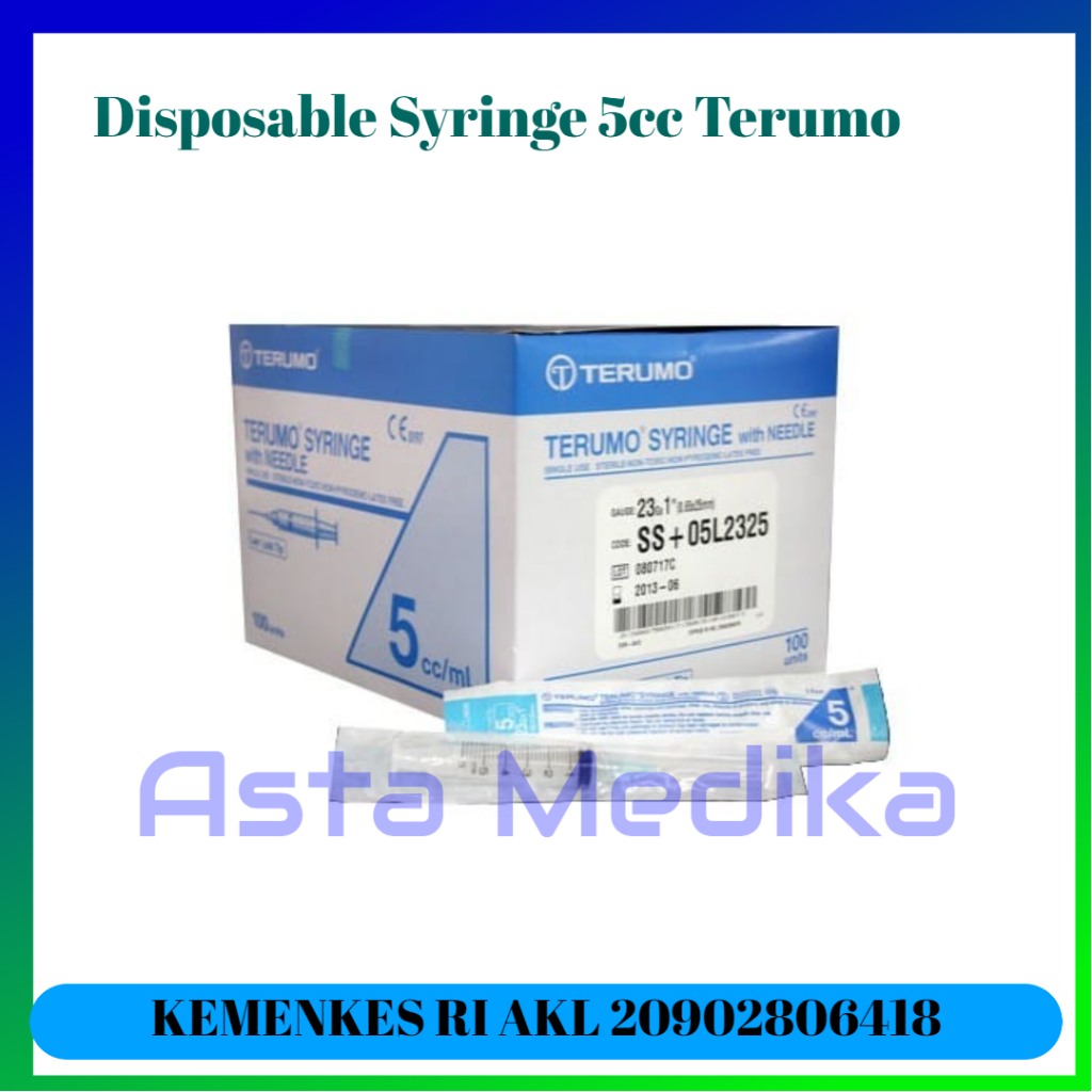 Jual Disposable Syringe 5cc Terumo With Needle 22G x 1 1/2" - Suntikan 5ml Terumo | Shopee Indonesia