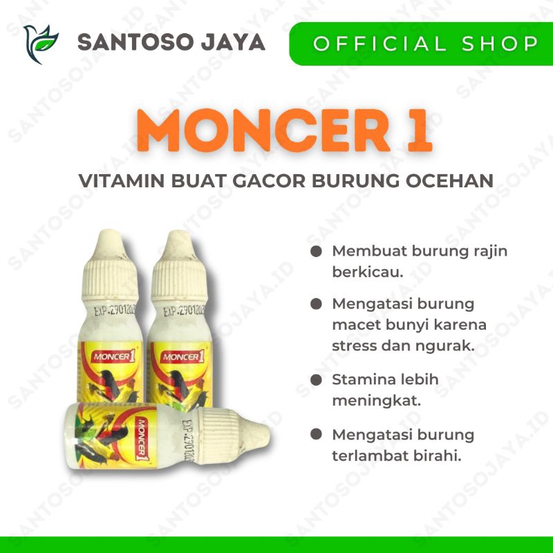 Jual MONCER 1 - VITAMIN UNTUK MENGATASI BURUNG MACET BUNYI (10 Ml ...