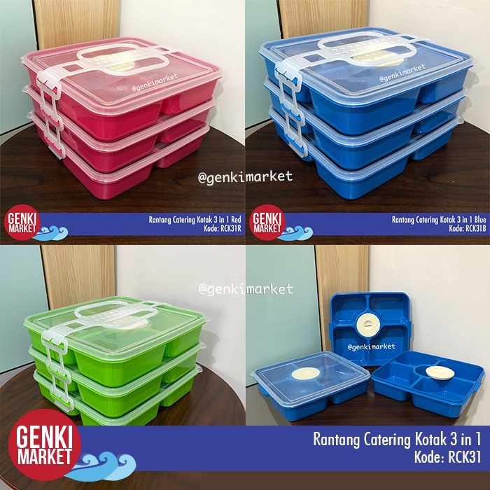 Jual PAKET Kotak Makan Bekal 3 Susun 3 Tingkat Rantang Catering Kotak 3 ...