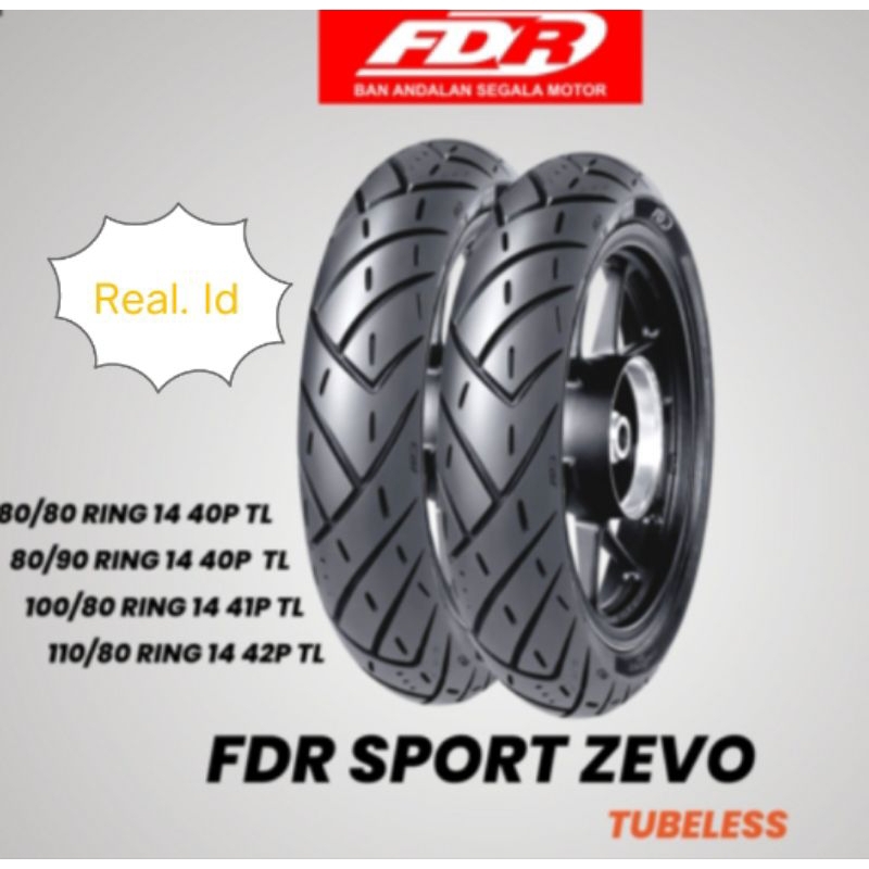 Jual (Bisa COD) Paket Ban Motor tubeless FDR Sport Zevo depan dan belakang (80/80-14 & 90/80-14 ...