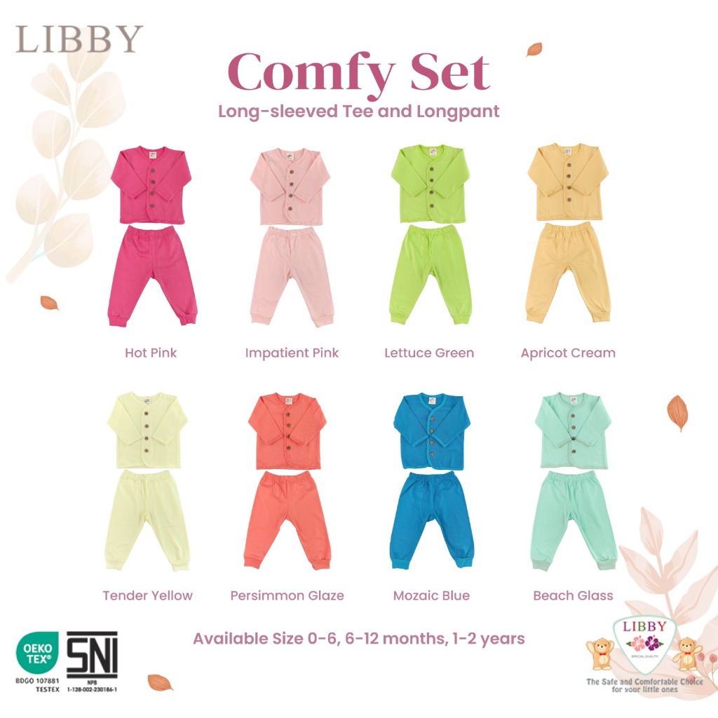 Jual LIBBY Piyama Bayi-Setelan Panjang Bayi-Baju Tidur Bayi-LIBBY EARTH COMFY SET Seri 5 (1 Stel ...