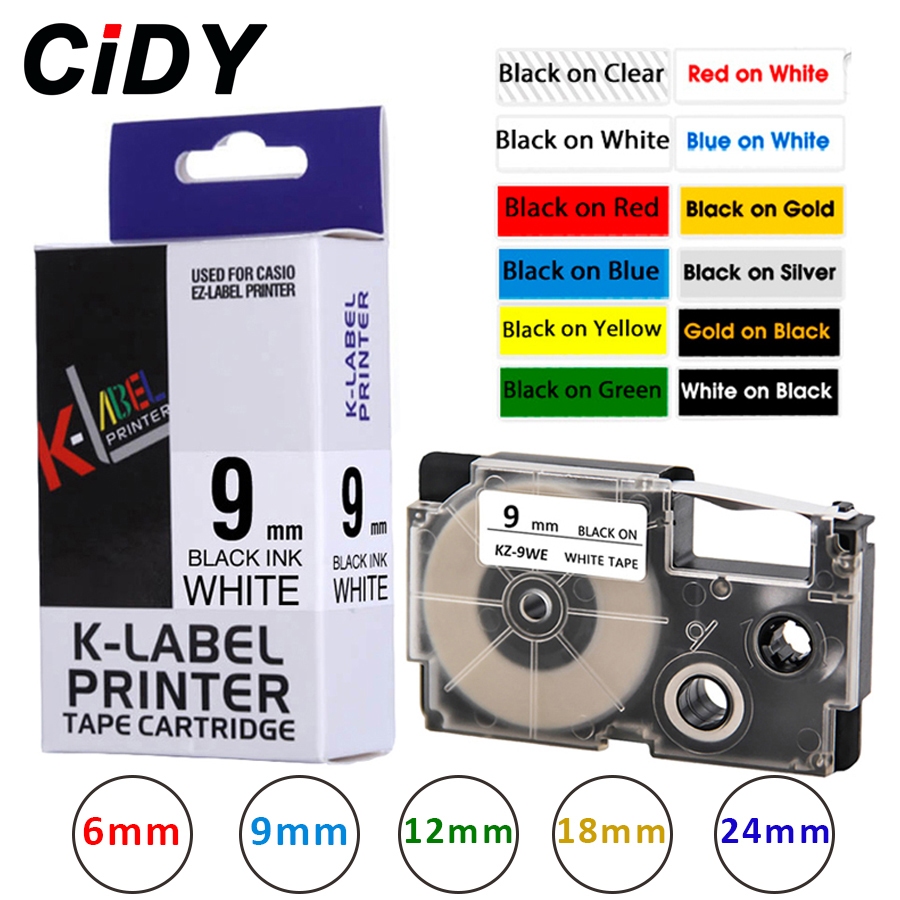 Jual Label Tape K-LABEL 6 9 12 mm for Casio EZ Label Tape Printer 6mm ...