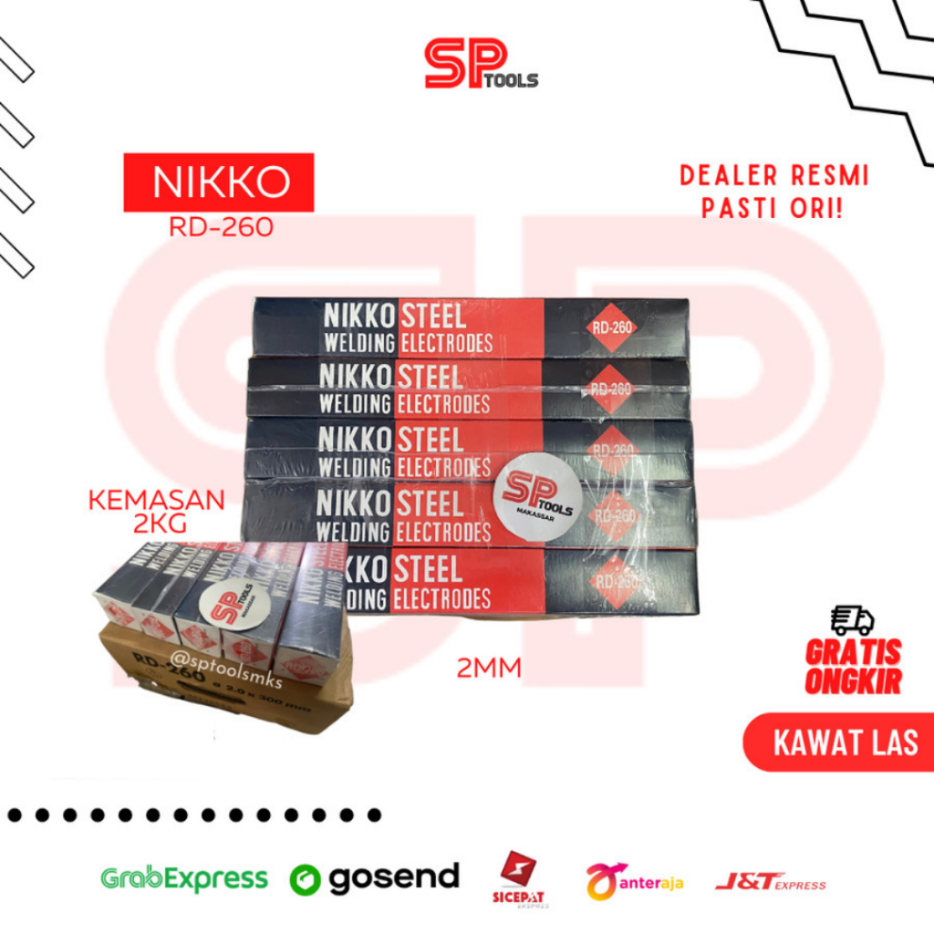Jual KAWAT LAS NIKKO STEEL RD260 RD 260 2MM 2.0MM (KEMASAN 2KG) | Shopee Indonesia