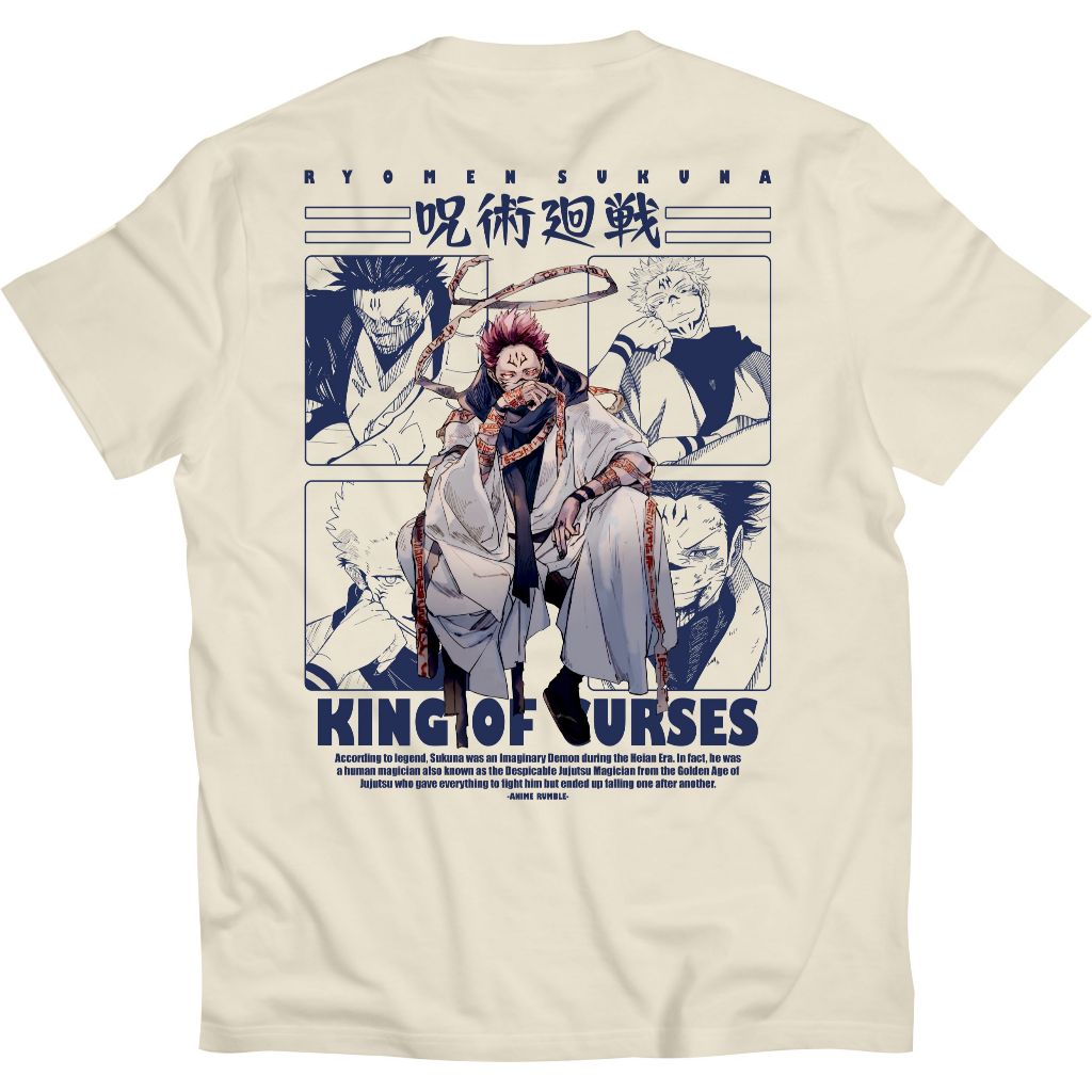 Jual Kaos Anime RYOMEN SUKUNA KING OF CURSES JUJUTSU KAISEN 033JK ...