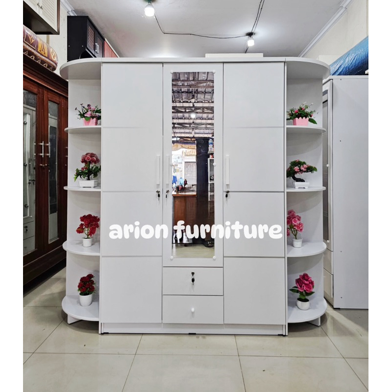 Jual Lemari pakaian 3 pintu/lemari pakaian hambalan+gantungan/Lemari ...