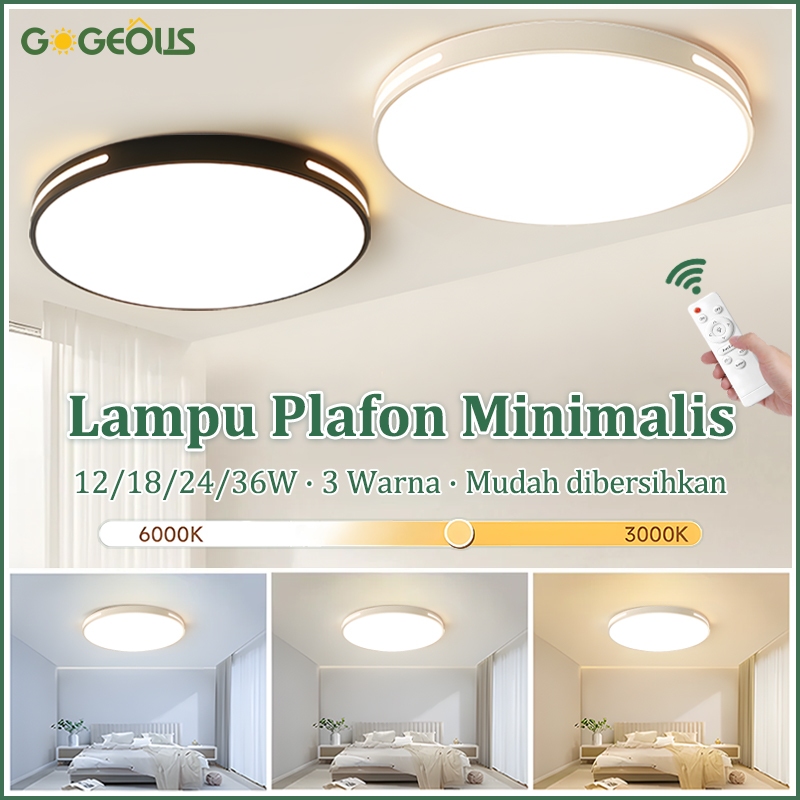 Jual COD Lampu Plafon Minimalis Modern 36 Watt LED Bulat/Persegi Ruang ...