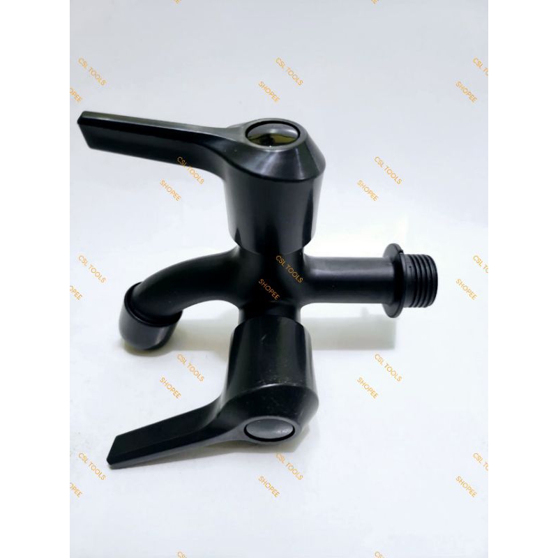 Jual BANO Kran Double Black Keran Tembok Cabang Hitam - Keran Shower Mandi | Shopee Indonesia