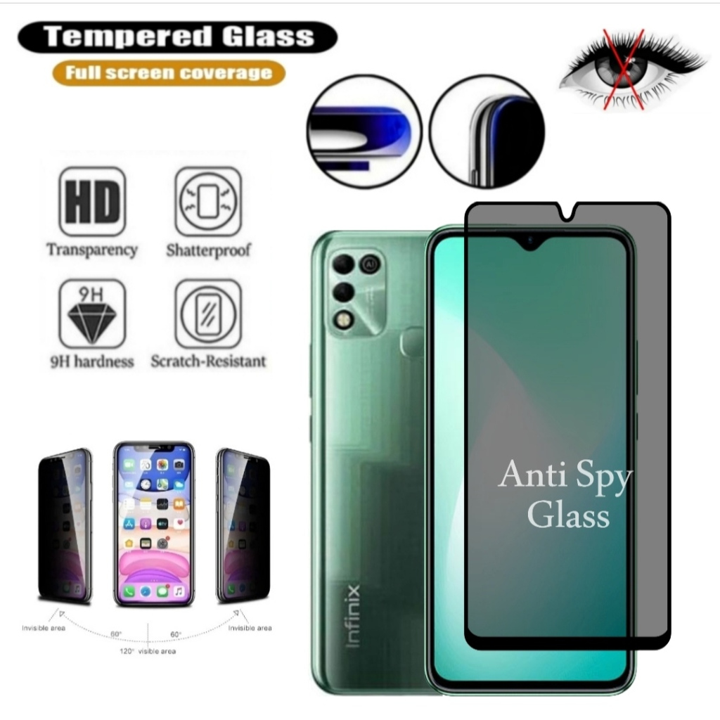 Jual Tempered glass anti spy privacy full cover Infinix Hot 11 11s 11 Play anti intip | Shopee ...