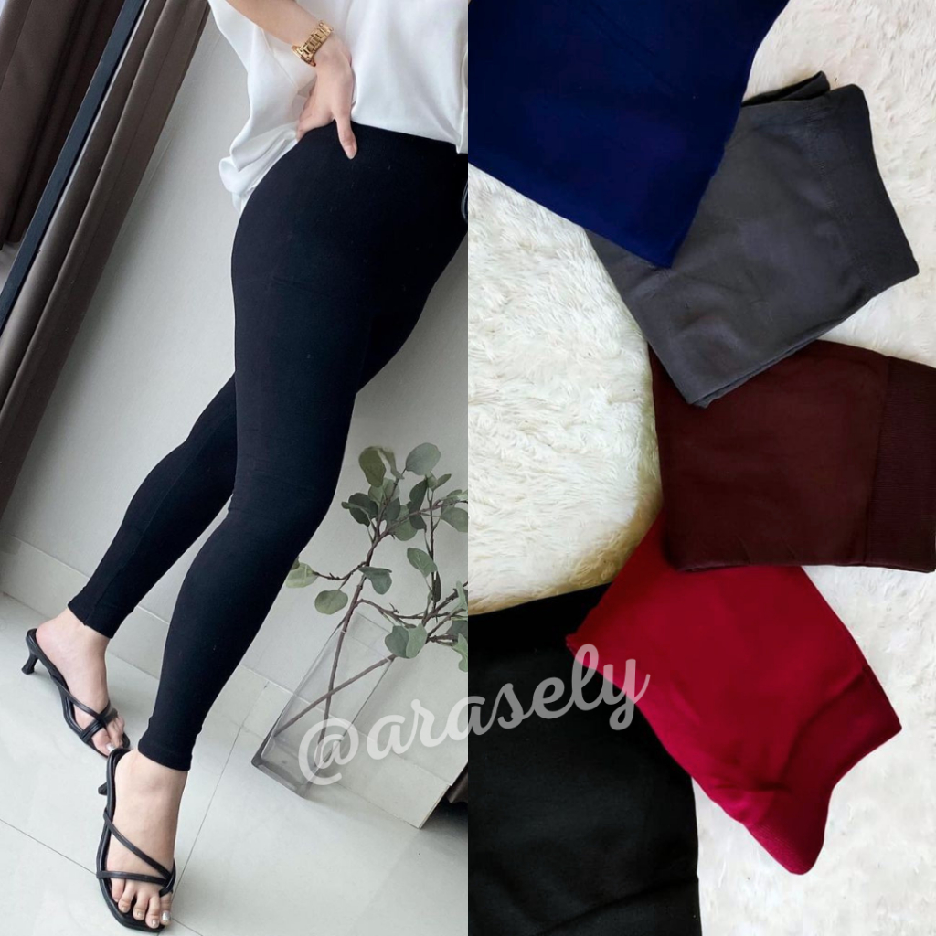 Jual Legging Highwaist Basic Import Premium Tebal Super Stretch Fit to ...