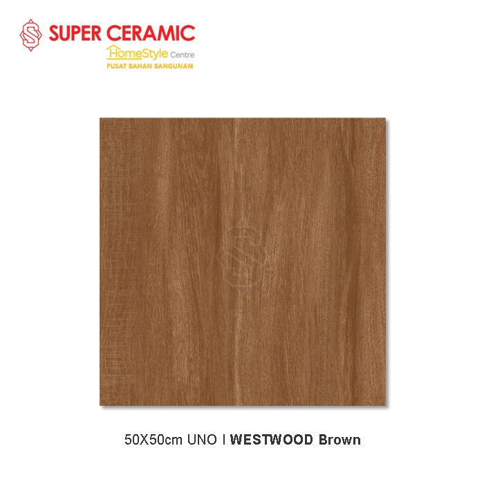 Jual UNO 50x50 Keramik Dinding Lantai Kayu Glossy - Westwood Brown | Shopee Indonesia