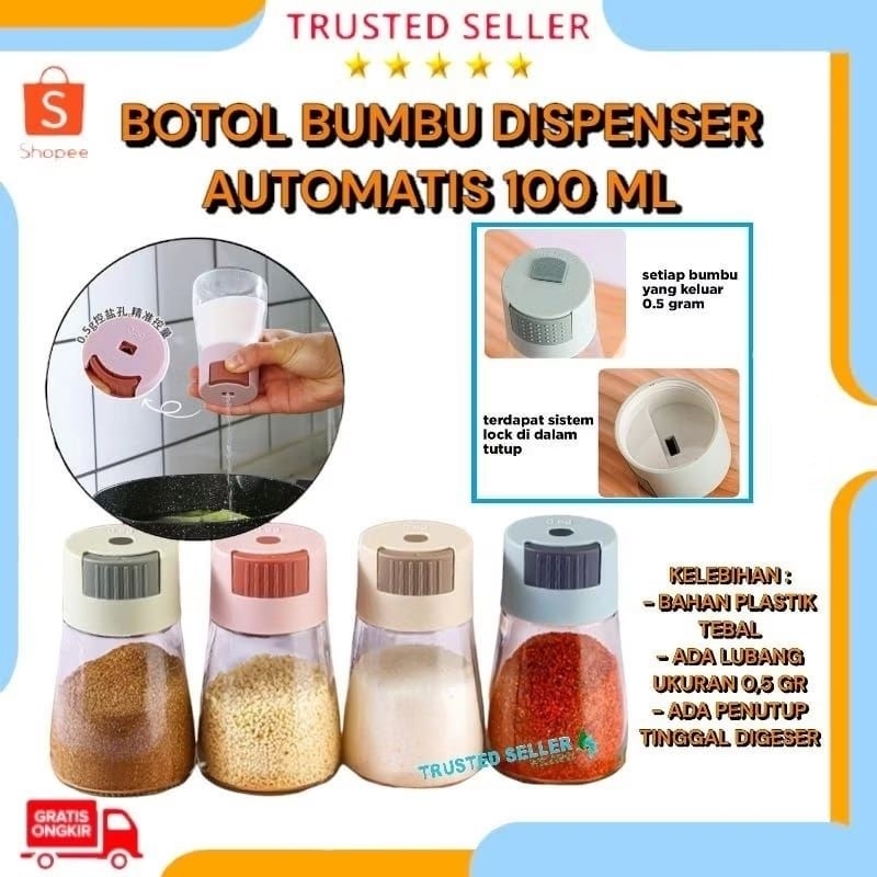 Jual BOTOL BUMBU DISPENSER AUTOMATIS 100 ML TEMPAT BUMBU CABE LADA GULA ...