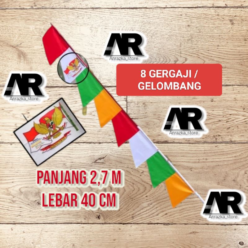 Jual umbul umbul gergaji 8 - umbul umbul - bendera 17 Agustus - umbul umbul 2,7m | Shopee Indonesia