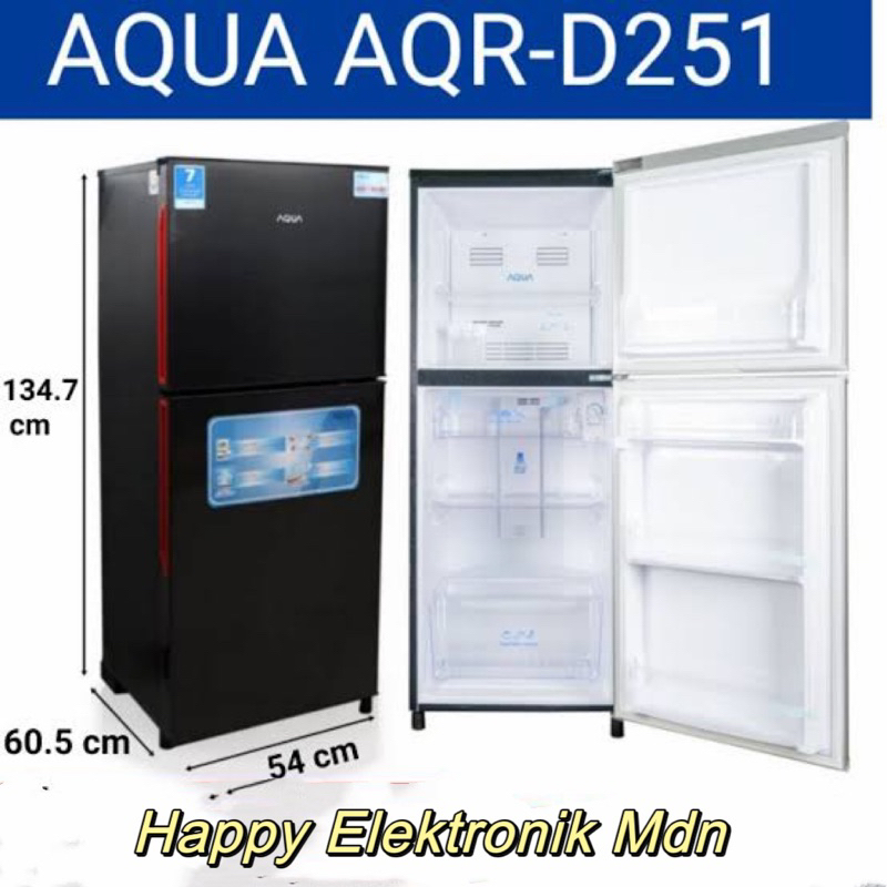 Jual AQUA KULKAS 2 PINTU LOW WATT AQUA AQR-D251 AQUA KULKAS Low watt AQUA AQR251 AQUA AQR 251 ...