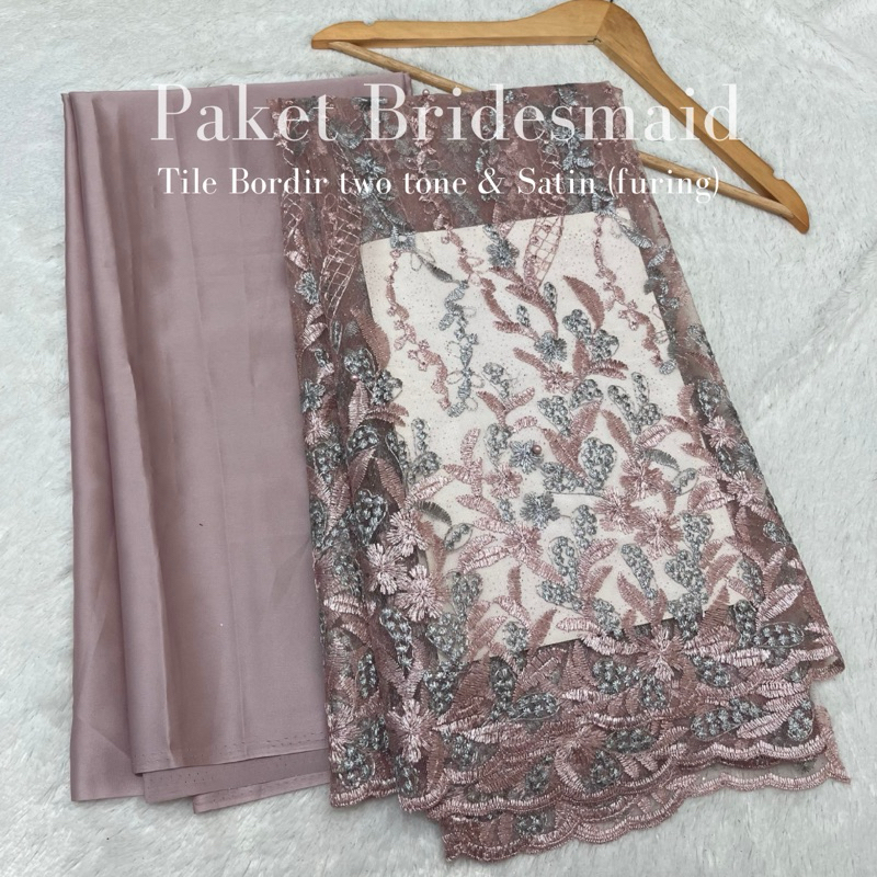 Jual Set/Paket Kain Bridesmaid Tile Bordir & Satin Velvet | Shopee ...