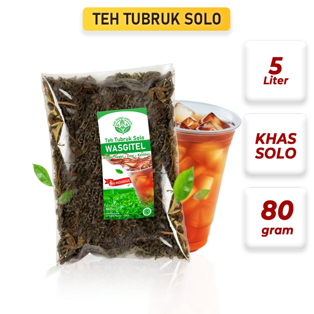 Jual Teh Tubruk Solo WASGITEL 80 Gram, Khas Wedangan Solo, Cap Raden ...