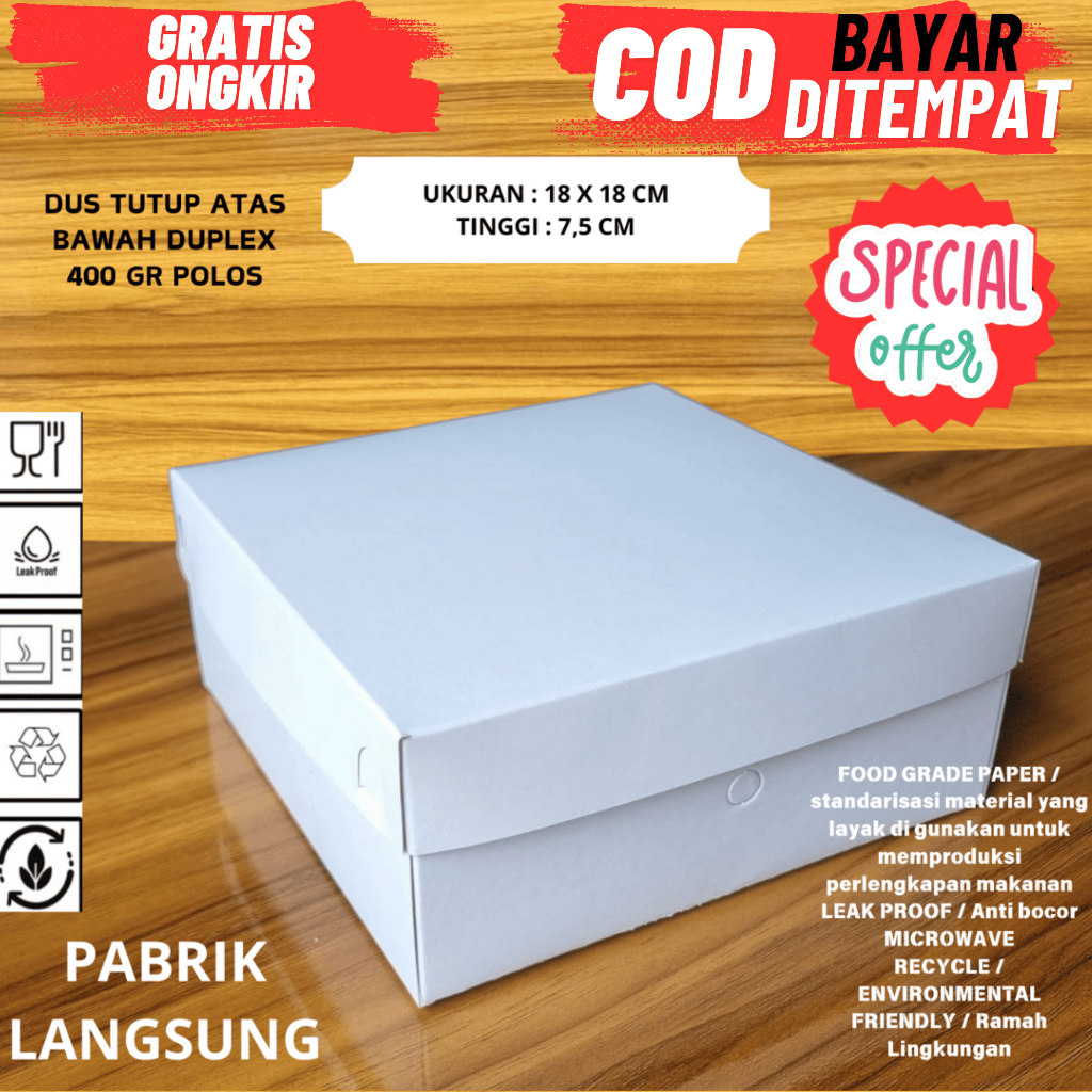 Jual LAWRENCE BOX NASI 18 x 18 x 7,5 CM / KOTAK NASI / DUS MAKAN ...