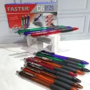 Jual Pulpen Faster Cetek C6 Hitam (12pcs) | Shopee Indonesia