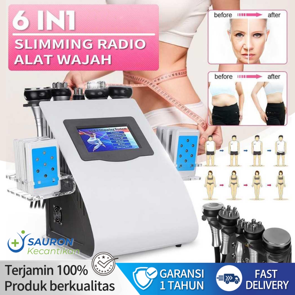 Jual ⚡GARANSI 1 TAHUN⚡ Sauron 40K RF 6 in 1 Slimming radio Alat wajah ...