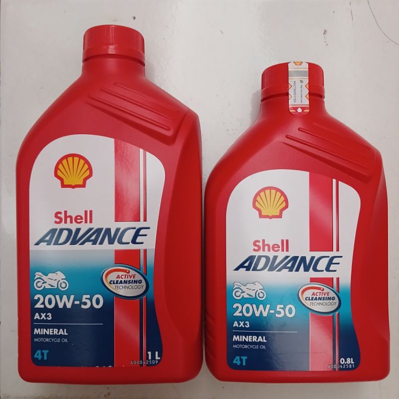 Jual Shell Advance AX3 Sae 20w 50 1ltr 800ml Mineral Active Cleansing ...