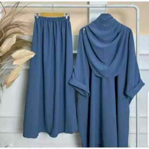 Jual Baju Muslim Murah set rok tunik terbaru bahan krinkel | Shopee ...