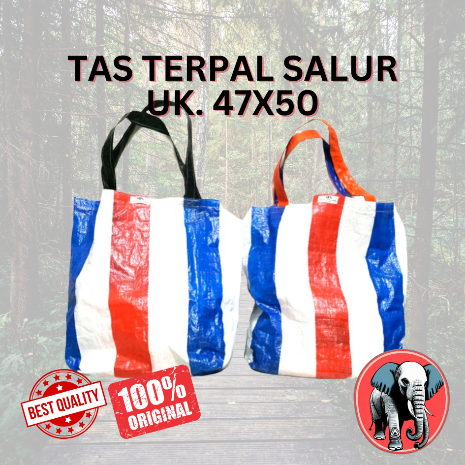 Jual shopping bag tas terpal salur ukuran 47 x 50 min 2 lembar | Shopee ...