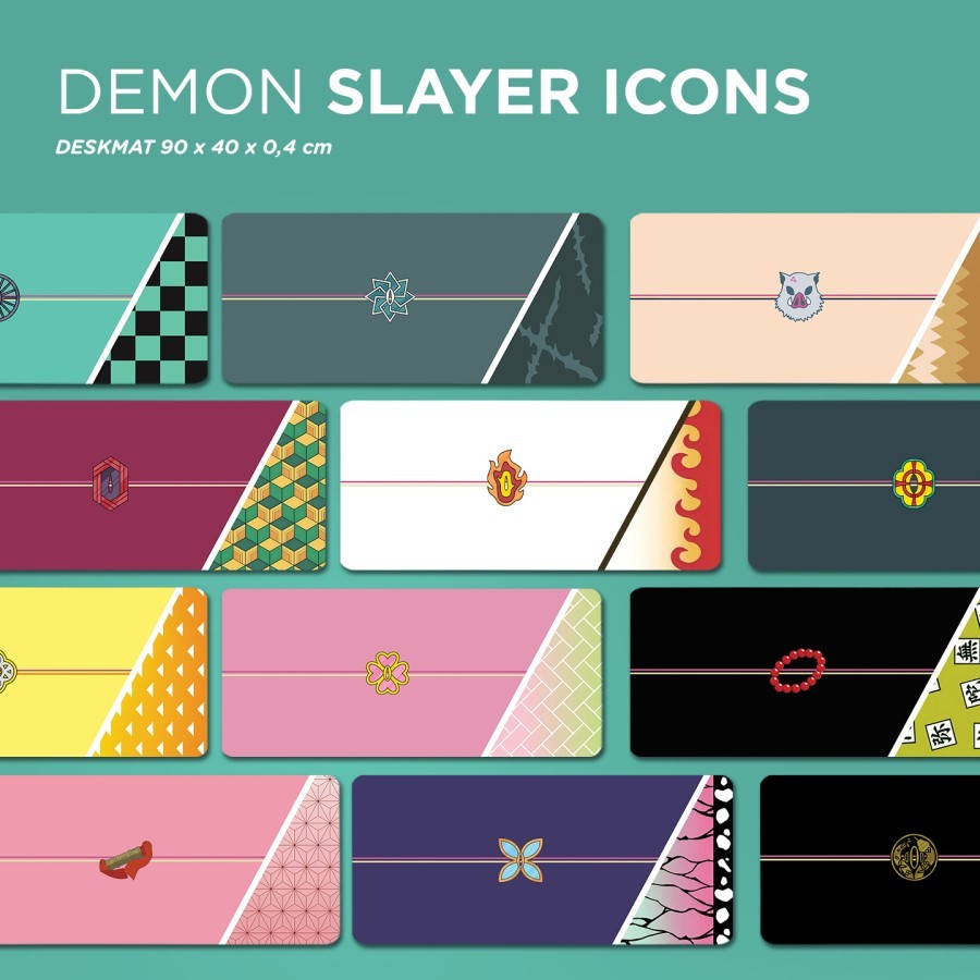 Jual DEMON SLAYER ICONS DESKMAT XL 90 X 40CM - Gaming Mousepad | Shopee ...