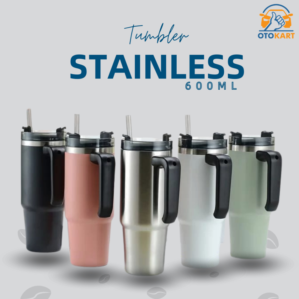 Jual TUMBLER STAINLESS STEEL 600ML JUMBO/ BOTOL MINUM STAINLESS STEEL ...