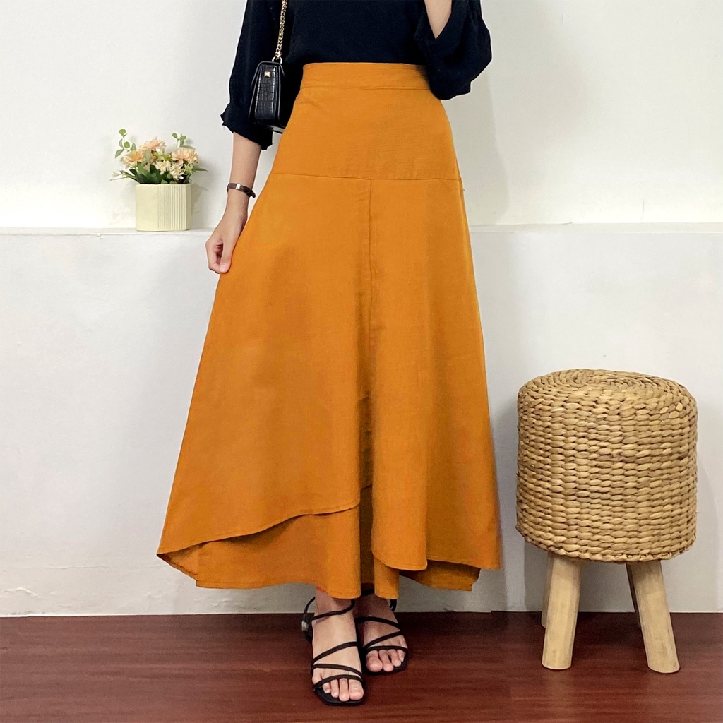 Jual Rok Panjang monalica Milana Susun Mekar ALL SIZE FIT L | Shopee ...