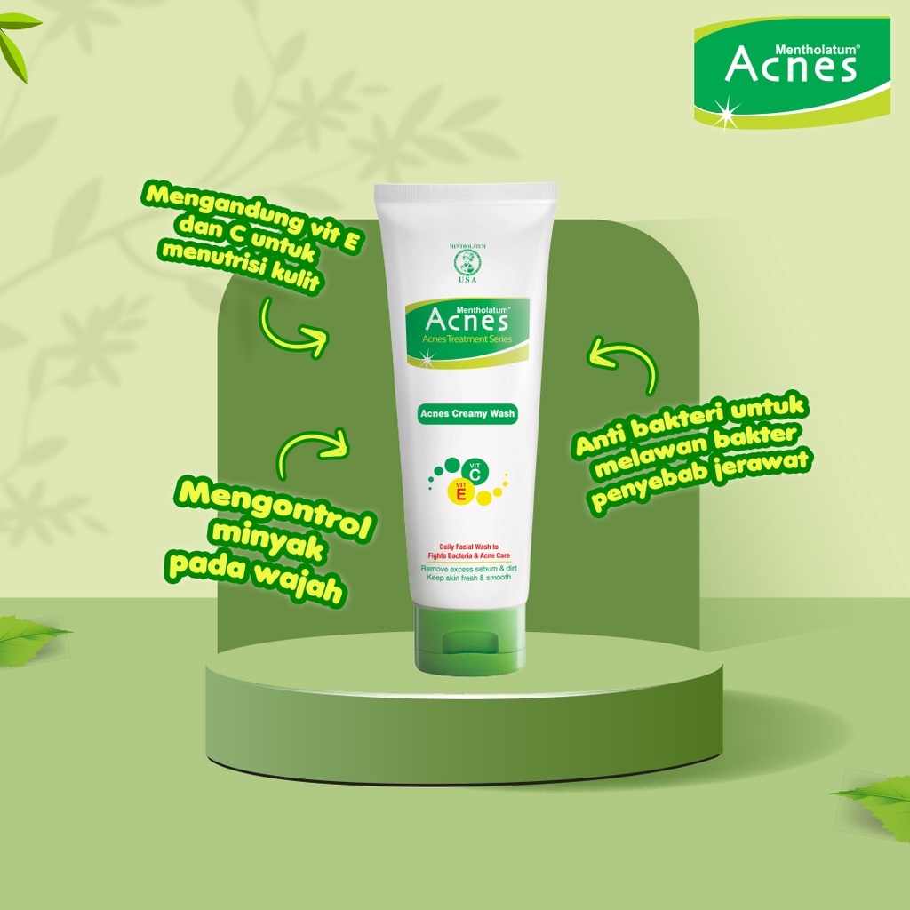 Jual ACNES FACIAL WASH 50gr - SABUN CUCI MUKA ACNES CREAMY WASH/DEEP ...