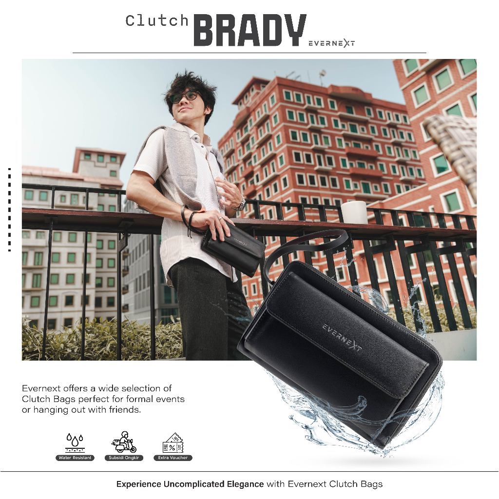 Jual Evernext - Clutch Bag Pria Premium Anti Air Pouch Bag Brady ...