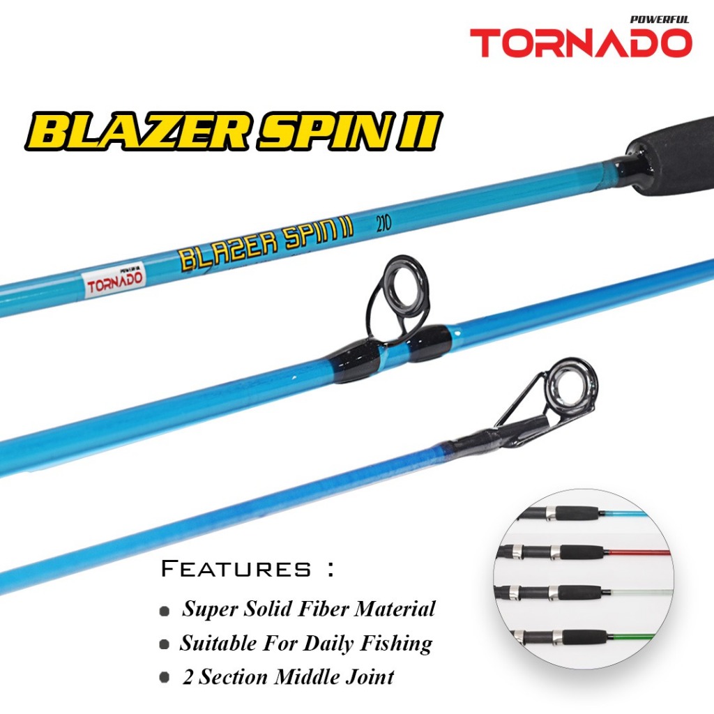 Jual Tornado Joran Pancing Spinning Blazer Spin 702 210cm Fiber Solid ...