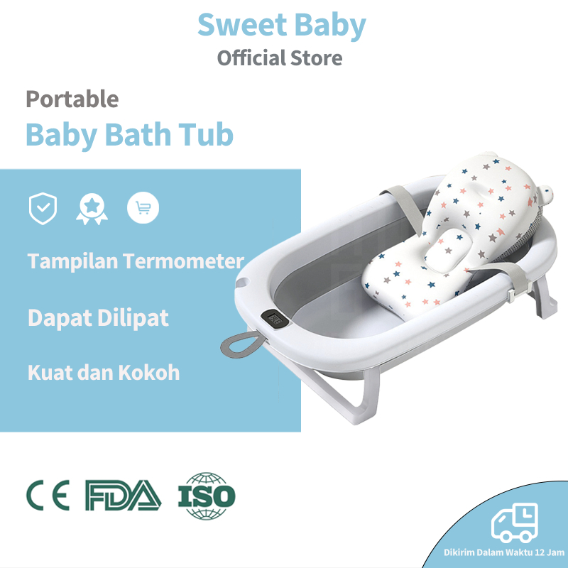 Jual SweetBaby Foldable Baby Bath Tub Dengan Bantal Mandi Bak Mandi ...