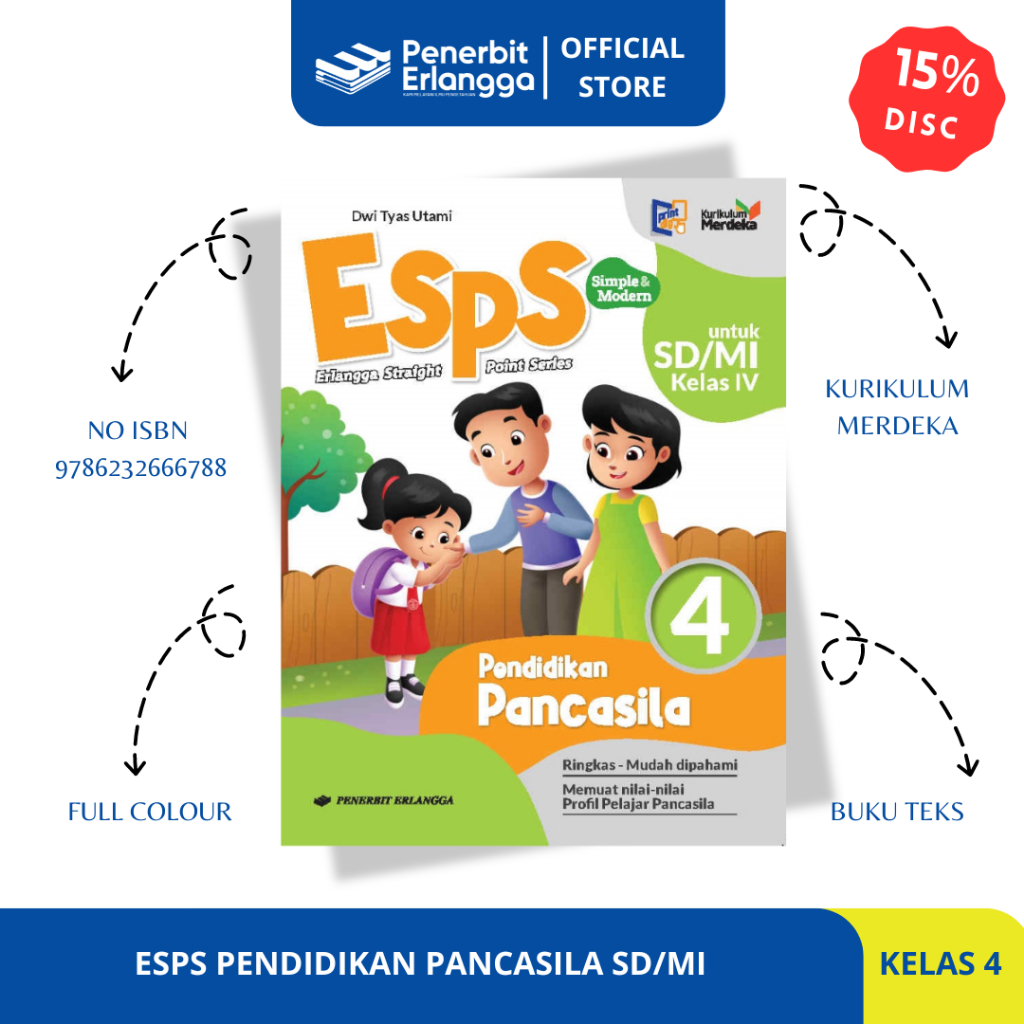 Jual [Erlangga Official] Esps Pendidikan Pancasila Sd/Mi Kelas 4 - Kurikulum Merdeka | Shopee ...