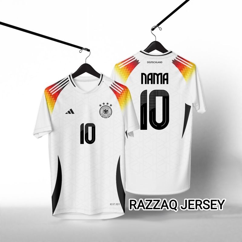 Jual JERSEY TIMNAS JERMAN HOME AWAY EDISI EURO 2024 FULL PRINTING GRATIS NAMA DAN NO PUNGGUNG ...