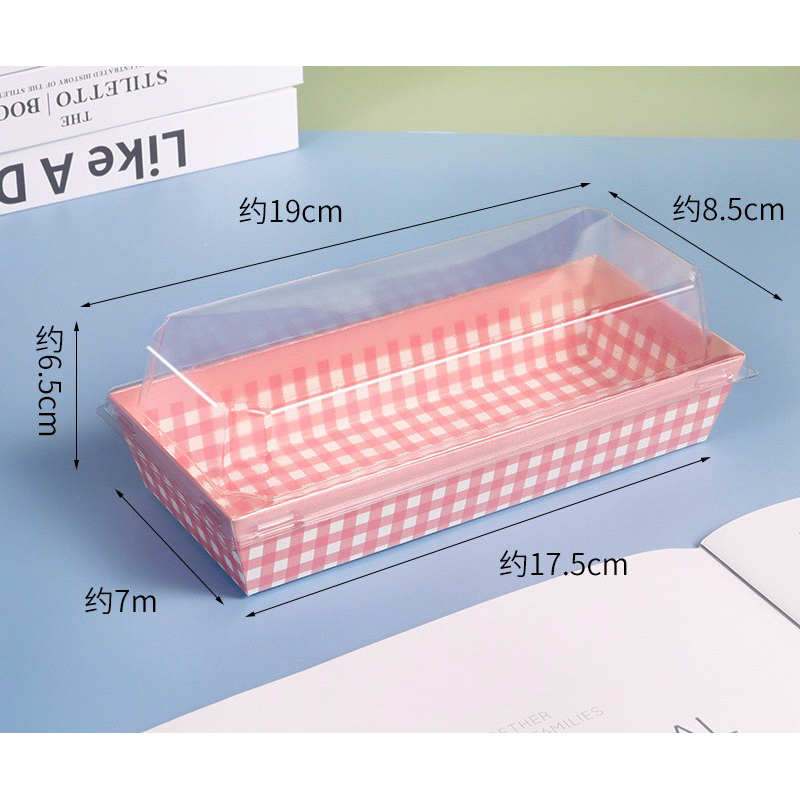 Jual MDLBake [10 PCS] PANJANG PINK MOTIF Dessert Box Tahan Panas Oven ...