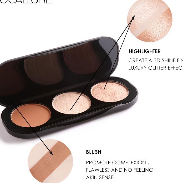 Jual KI3 FOCALLURE BLUSH HIGHLIGHTER PALETTE FA26 ORIGINAL HIGHLITER ...