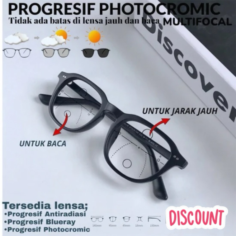 Jual (COD)KACAMATA PROGRESIVE JAUH DAN BACA PLUS & JALAN LENSA PROGRESIF PHOTOCROMIC ANTIRADIASI ...