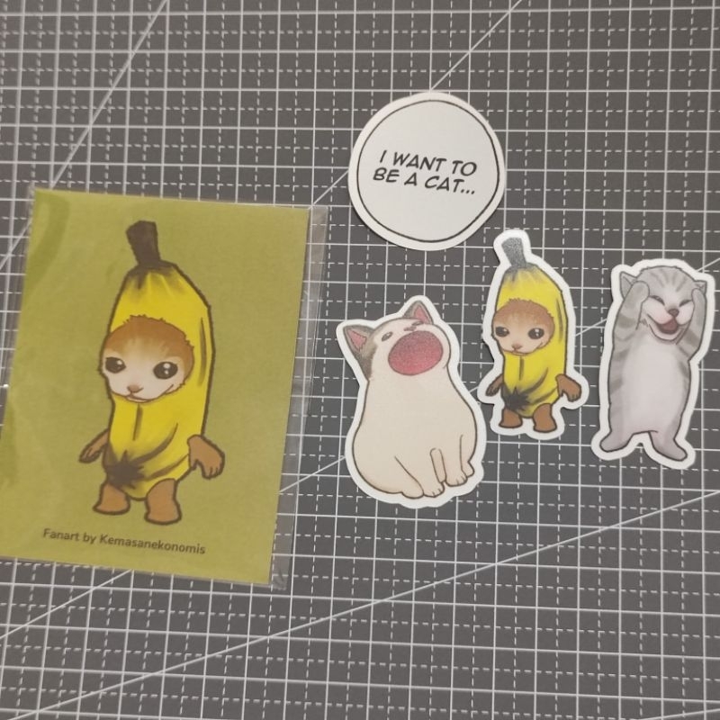 Jual Stiker Set Meme Cat/Kucing | Banana cat | Kucing Mangap | Cryng ...