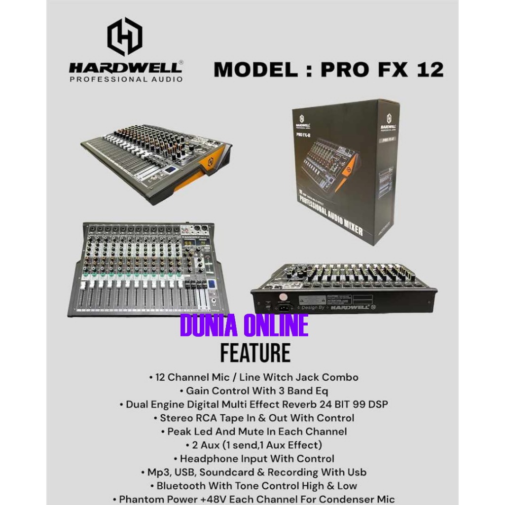 Jual MIXER AUDIO HARDWELL PRO FX 12 PRO FX12 PROFX 12 PROFX12 ORIGINAL ...