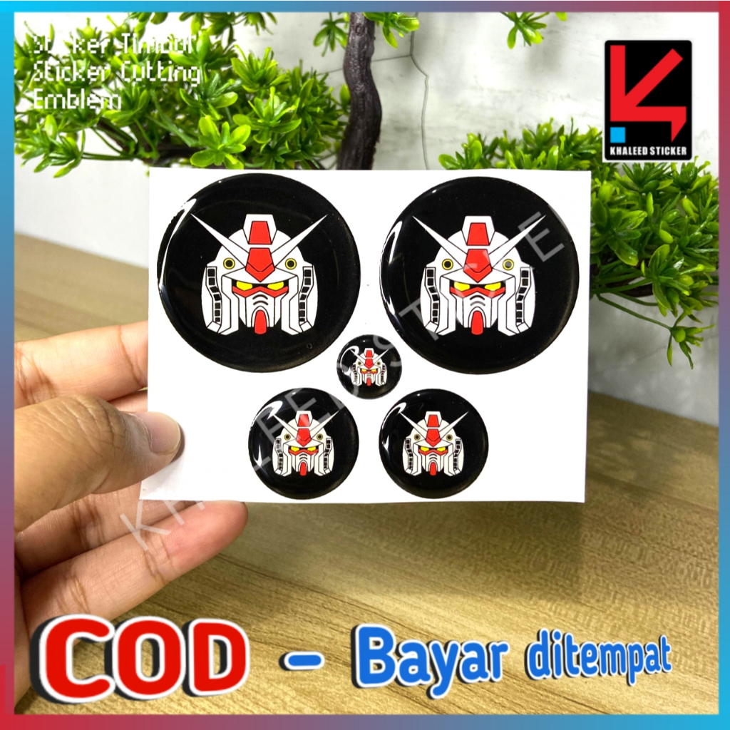 Jual Sticker Emblem GUNDAM HEAD stiker motor timbul emblem Nmax Aerox ...