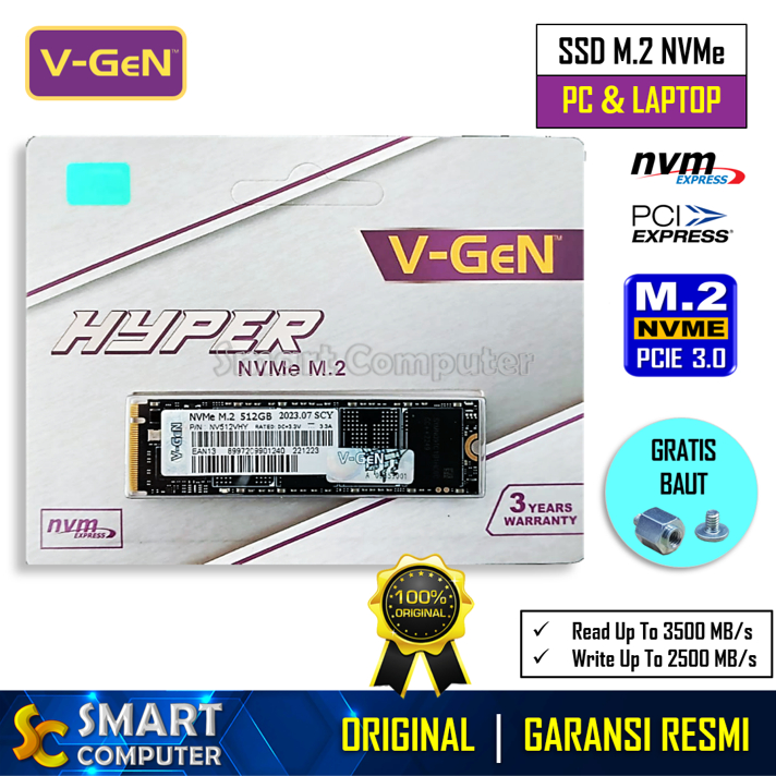 Jual SSD V-GeN NVMe M.2 PCIe Vgen 128GB / 256GB / 512GB / 1TB Original Garansi Resmi | Shopee ...