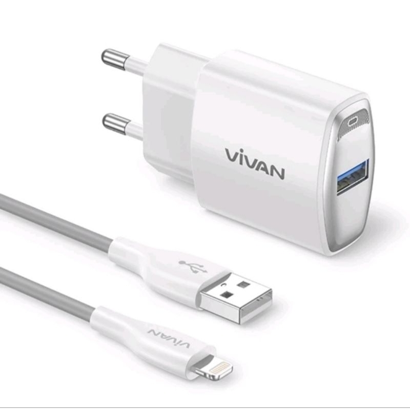 Jual Charger Vivan Power Oval 3L Lightning iPhone Adaptor Kepala USB ...