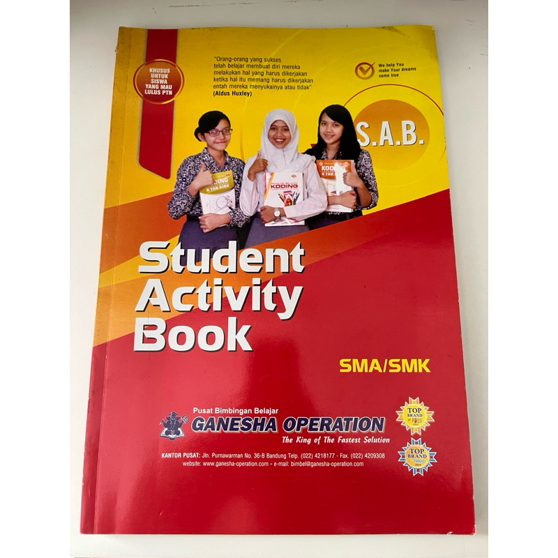 Jual ORIGINAL GANESHA OPERATION - STUDENT ACTIVITY BOOK SMA / SMK ...
