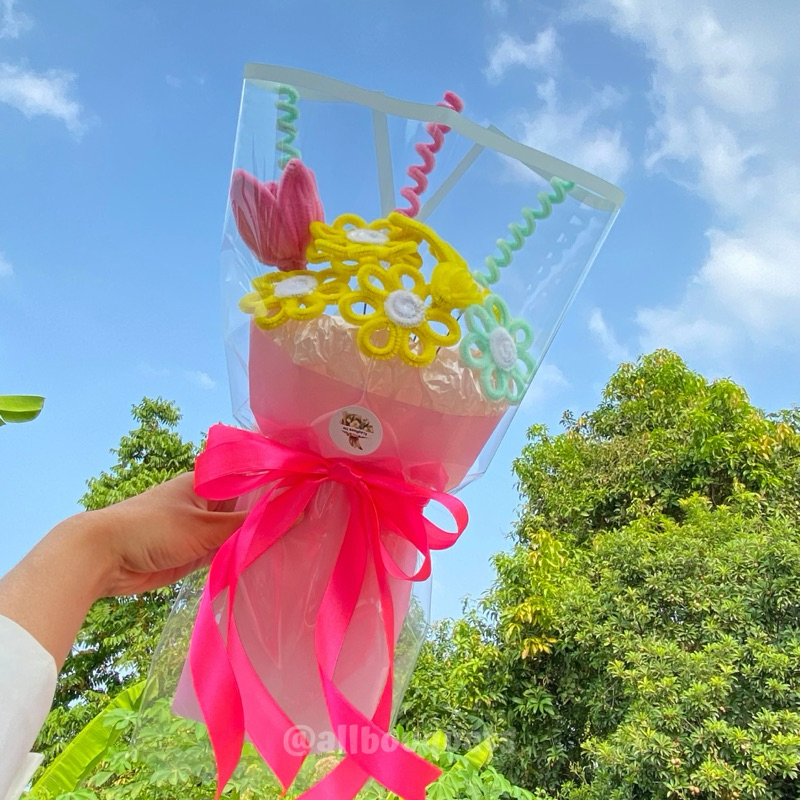 Jual ROUND PIPE CLEANER FLOWER BOUQUET / BUKET BULAT GEMBUNG / BUKET ...