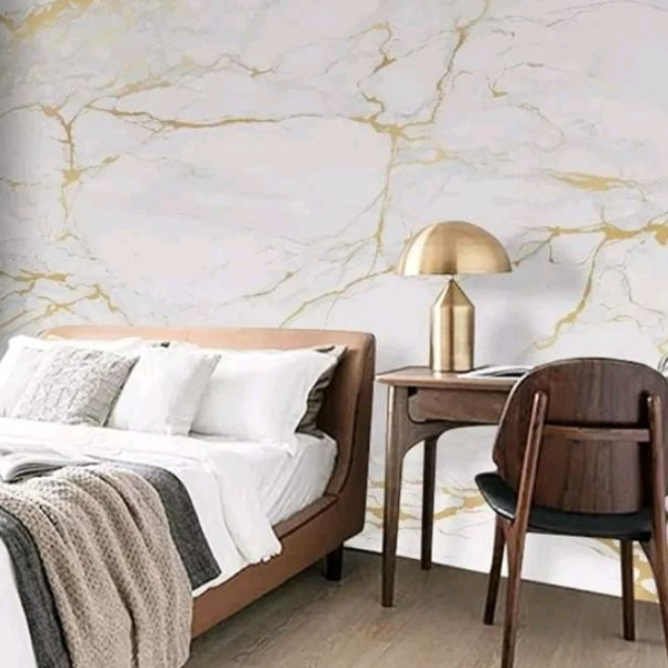 Jual WALLPAPER TERMURAH / Wallpaper Dinding Marmer Kuning Silver Putih ...