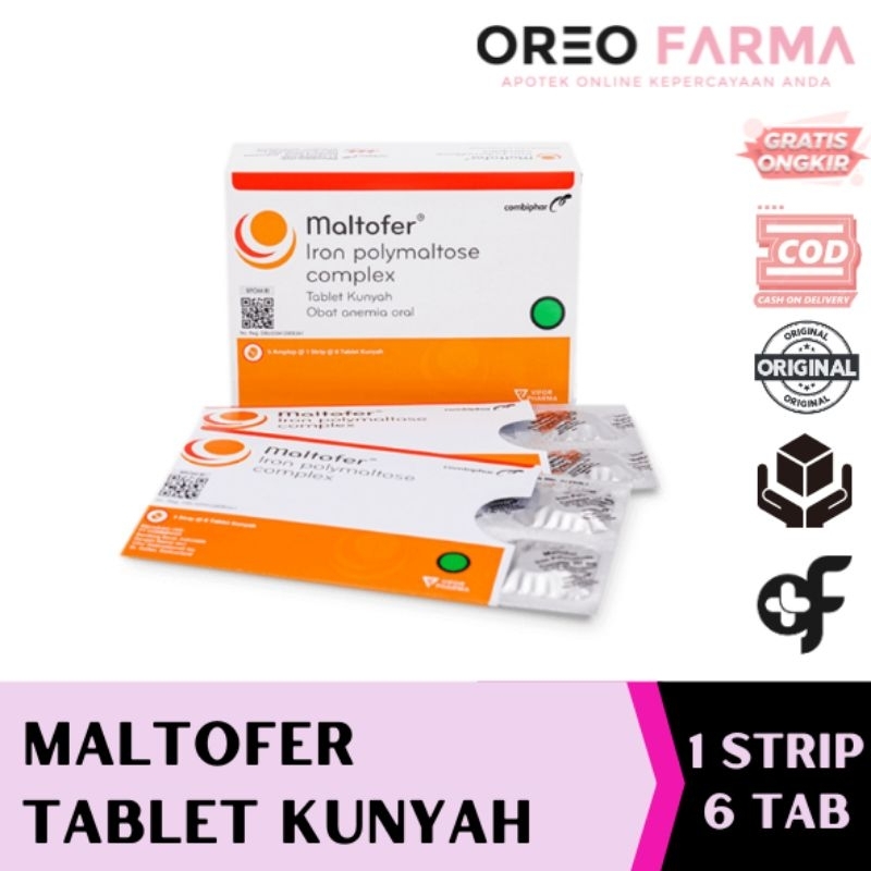 Jual Maltofer Tablet Kunyah Strip isi 6 Tablet | Maltofer Biasa ...