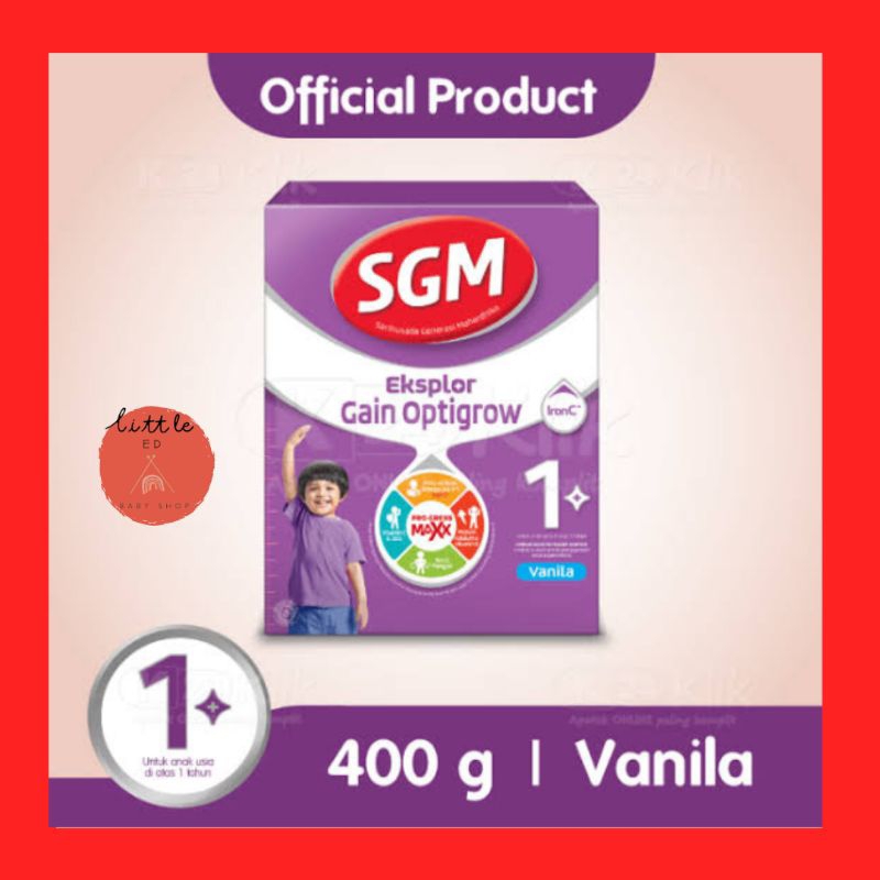 Jual SGM EKSPLOR GAIN OPTIGROW 1+ 400gr / SUSU PERTUMBUHAN SGM UNGU 400 ...