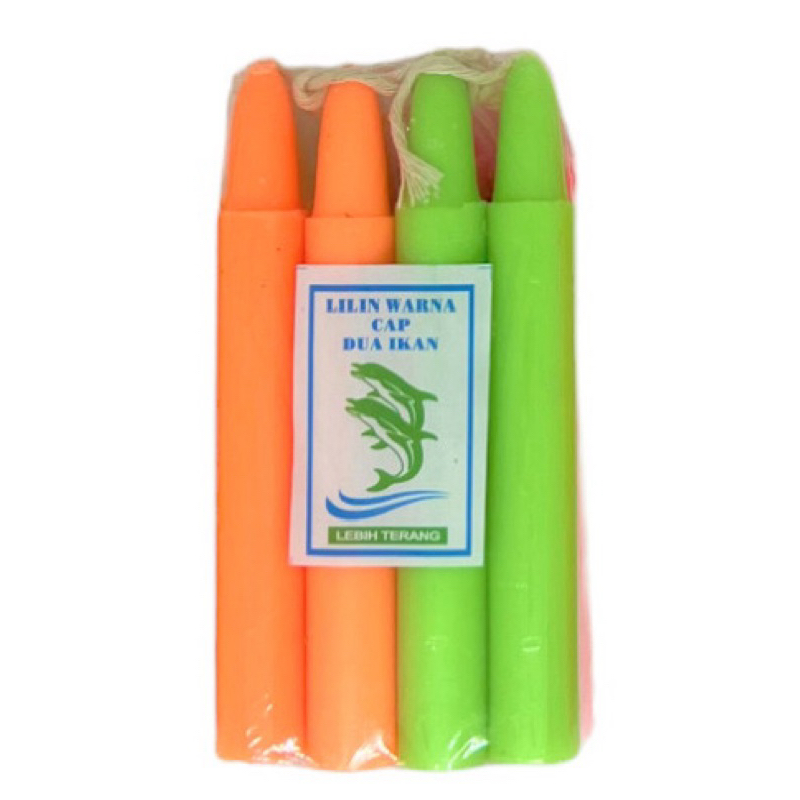 Jual TWODOLPHINS Lilin Warna Cap Dua Ikan CW kembang api lebaran isi 8 ...