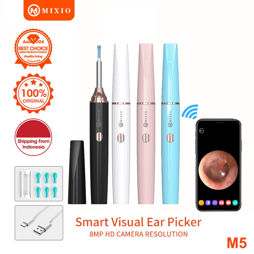 Jual MIXIO M5 10MP HD Kamera Visual Ear Stick Pembersih Telinga Korek Kuping | Shopee Indonesia